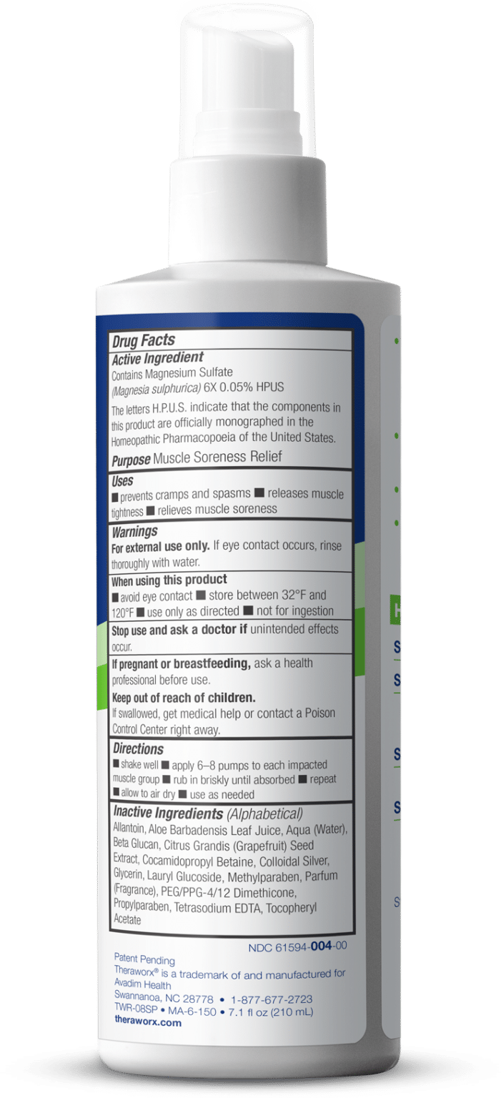 Muscle Cramp Spray: Muscle Pain Spray | Theraworx